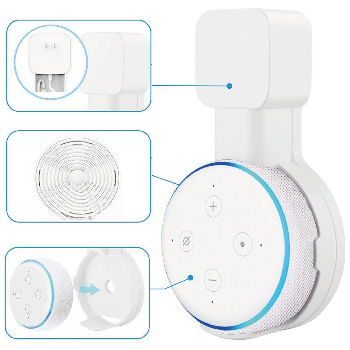 Sintron 2X Wall Mount Black for ᴅᴏᴛ 3rd Generation, Smart Home Wall Mo ...