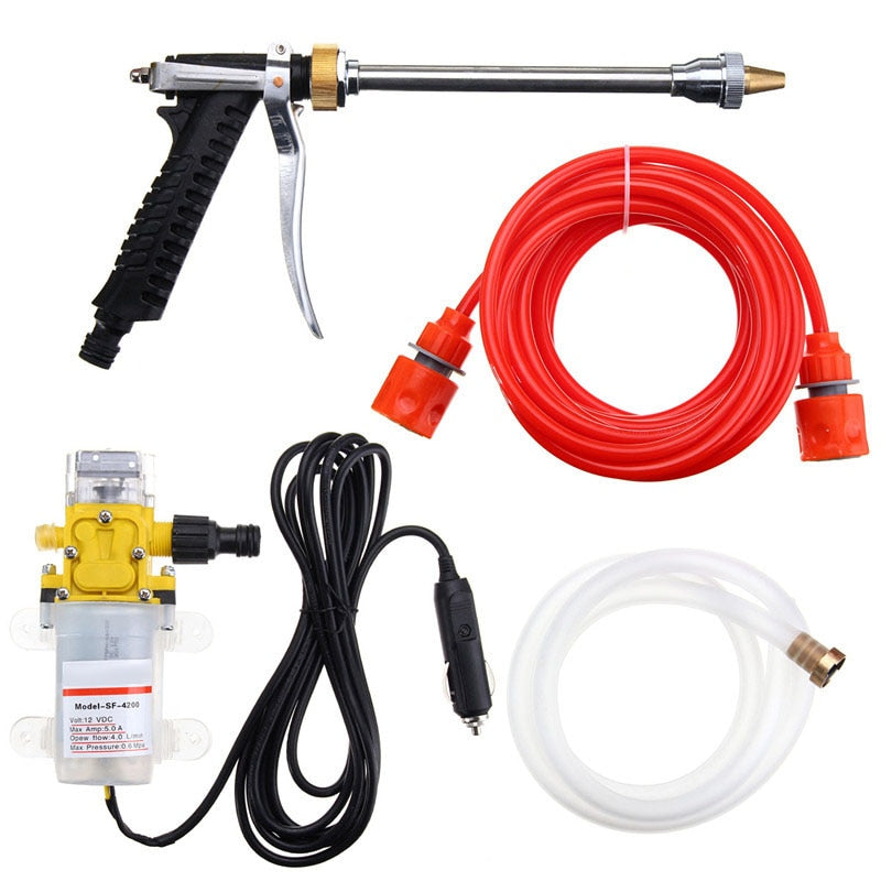 Car Washer Kit, 12 Volt Portable High Pressure Water Pump, Car Wash De ...